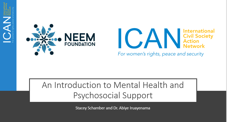 ICAN Pilots Training on Psychosocial Support with Neem Foundation - ICAN